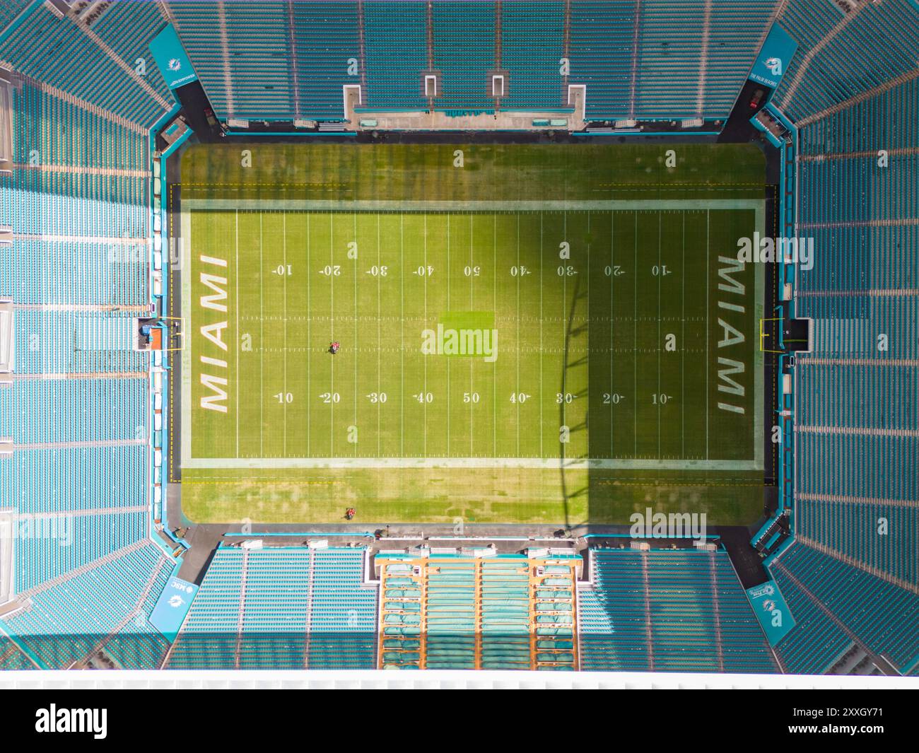 Miami, FL, USA - August 22, 2024: Aerial photo Miami Hard Rock Stadium ...
