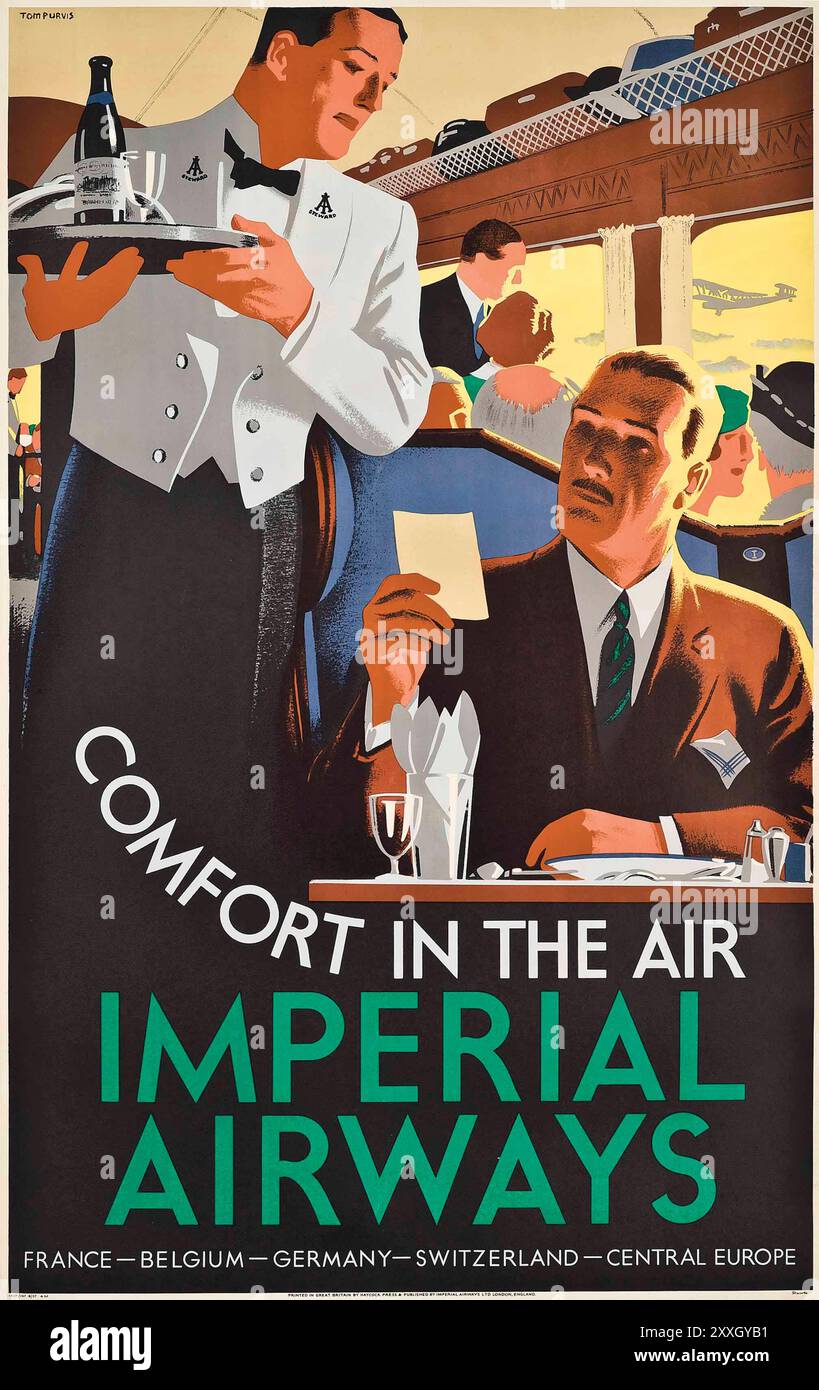 Vintage Air Travel Poster. Comfort in the Air- Imperial Airways ...