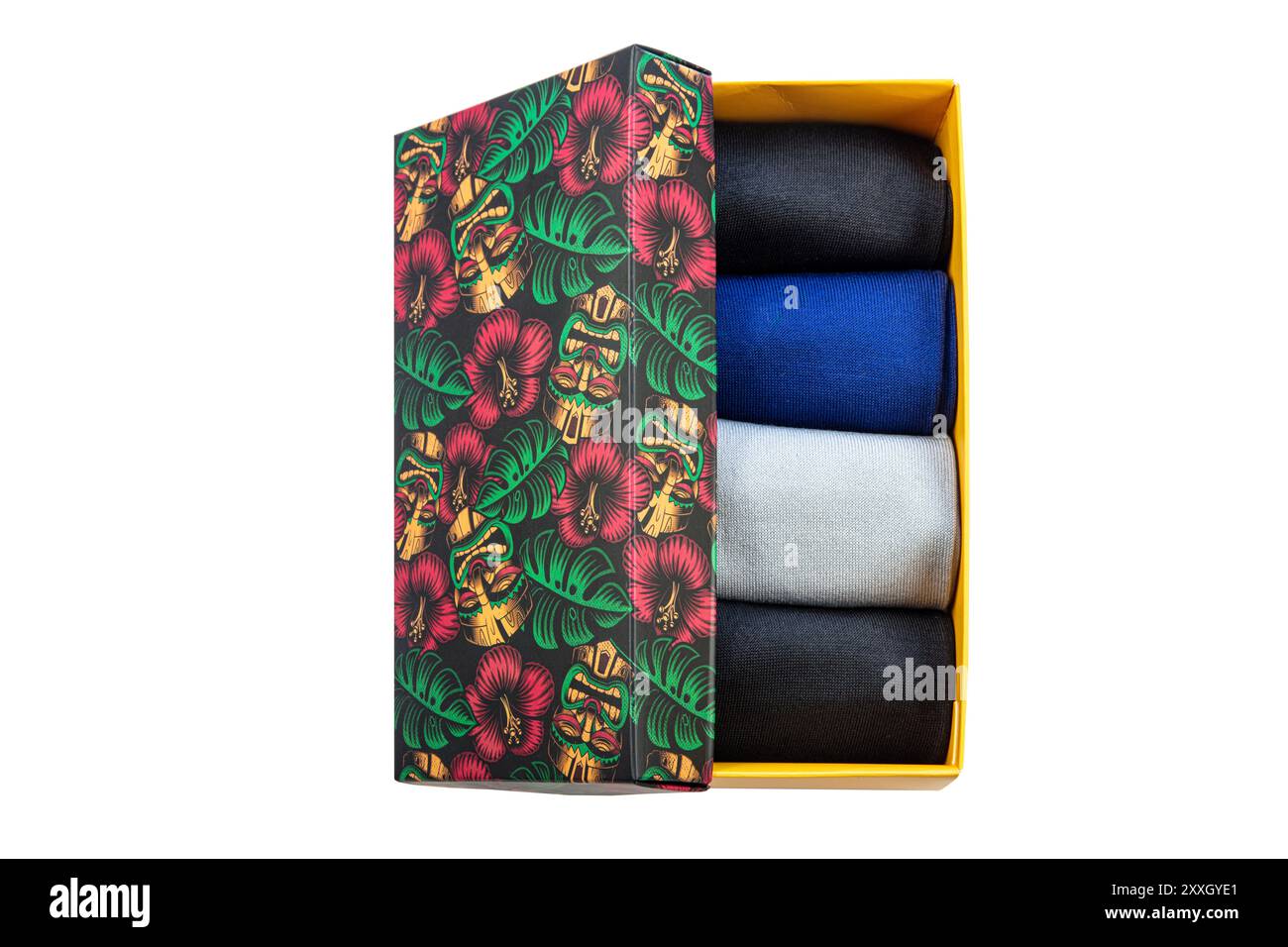 Socks for Sale in a Box. Gift set of six grey, white and black socks in ...