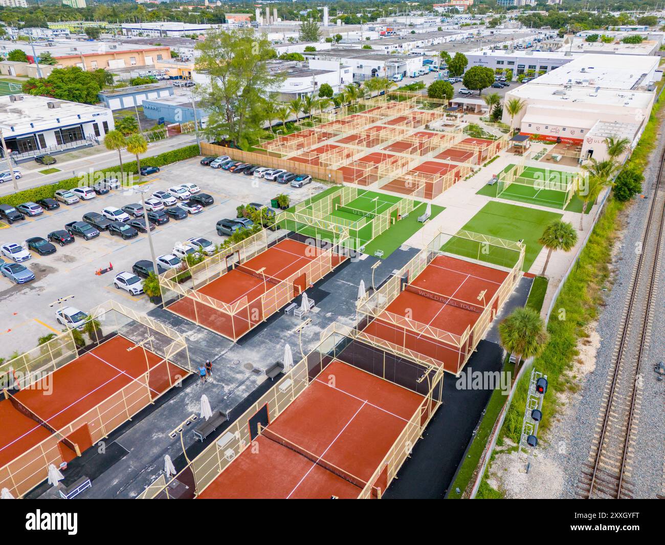 Miami, FL, USA - August 22, 2024: Aerial photo Dinko Pickleball Complex ...