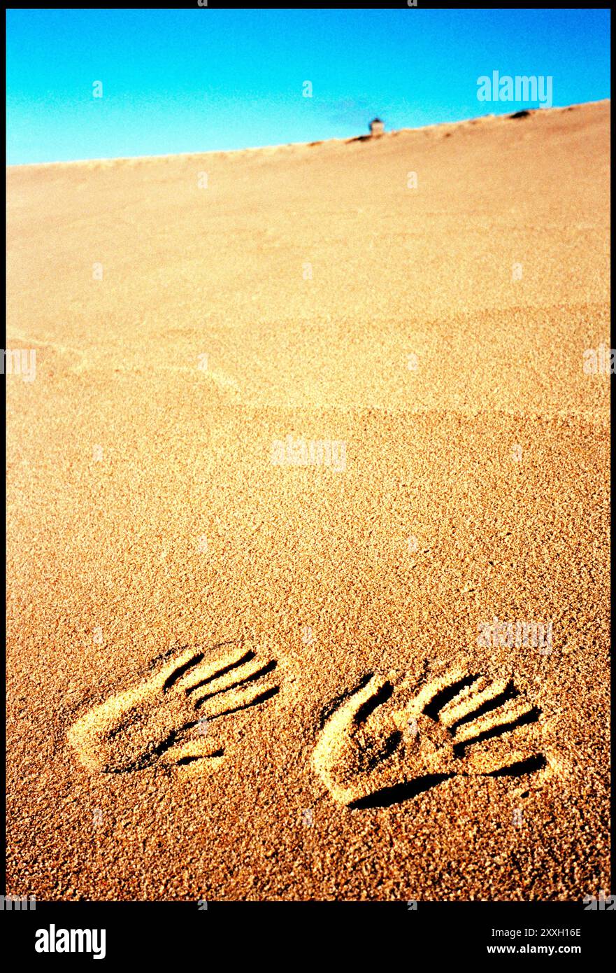 Two hand prints in the sand outside Provincetown Stock Photo - Alamy