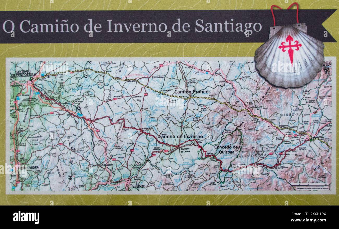 Camino de santiago walk map hi-res stock photography and images - Alamy