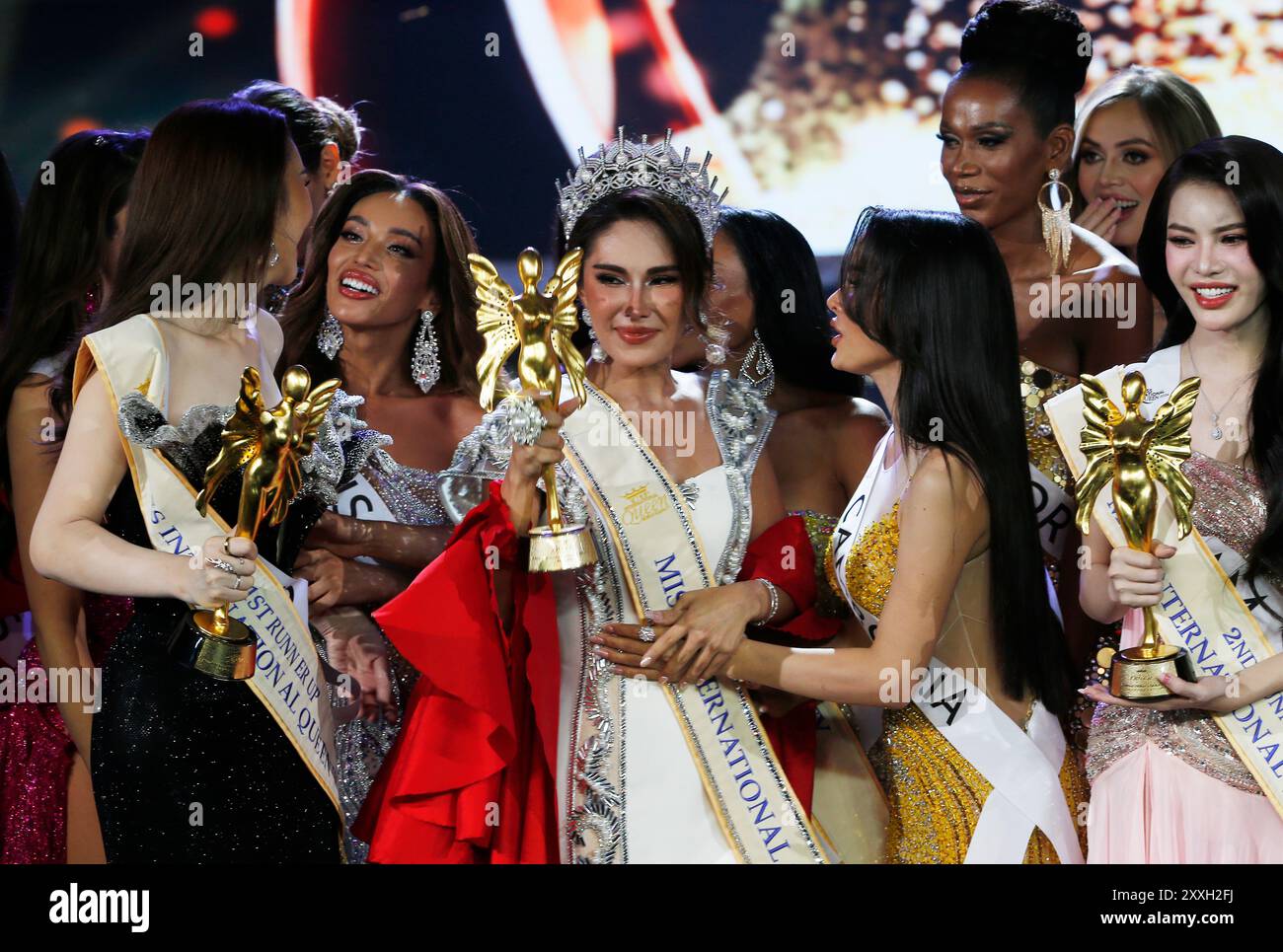 Pattaya, Thailand. 24 Aug, 2024. Peru's Catalina Marsano, celebrates ...