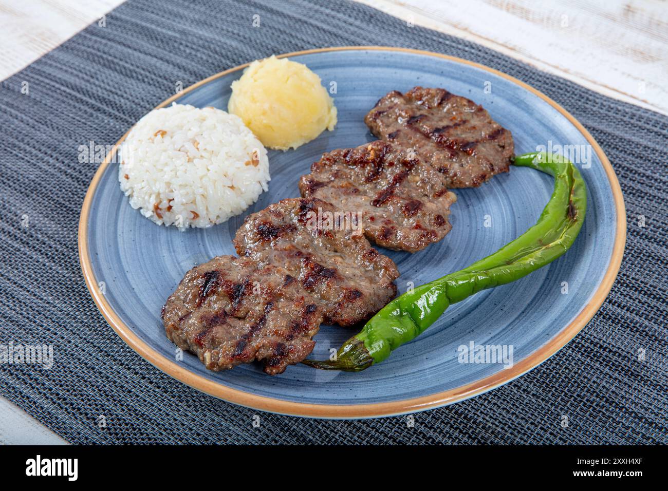 Traditional Turkish food; Turkish meatballs, Turkish name; Akcaabat ...