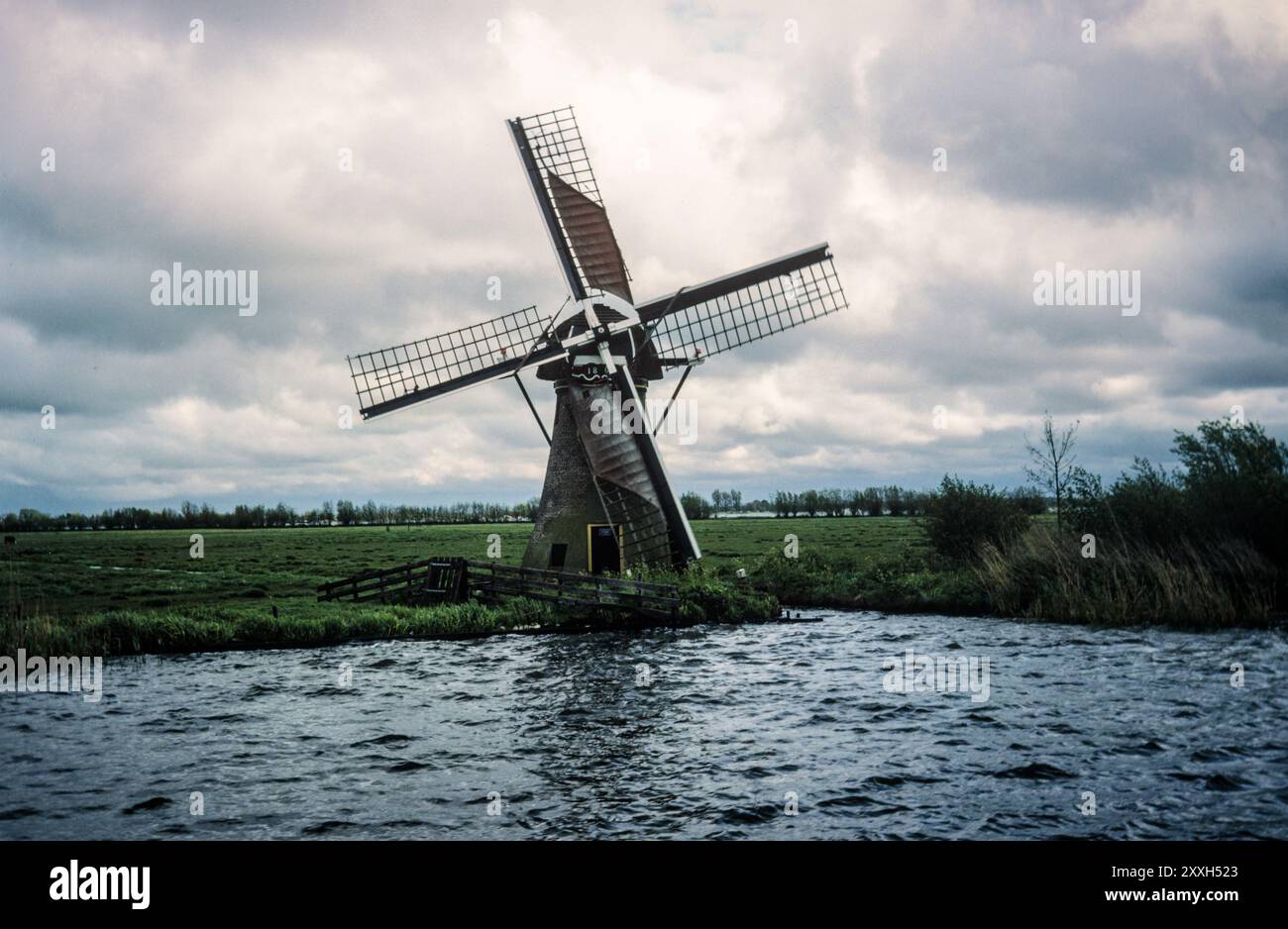 A typical wooden Dutch windmill in 1987 Stock Photo - Alamy