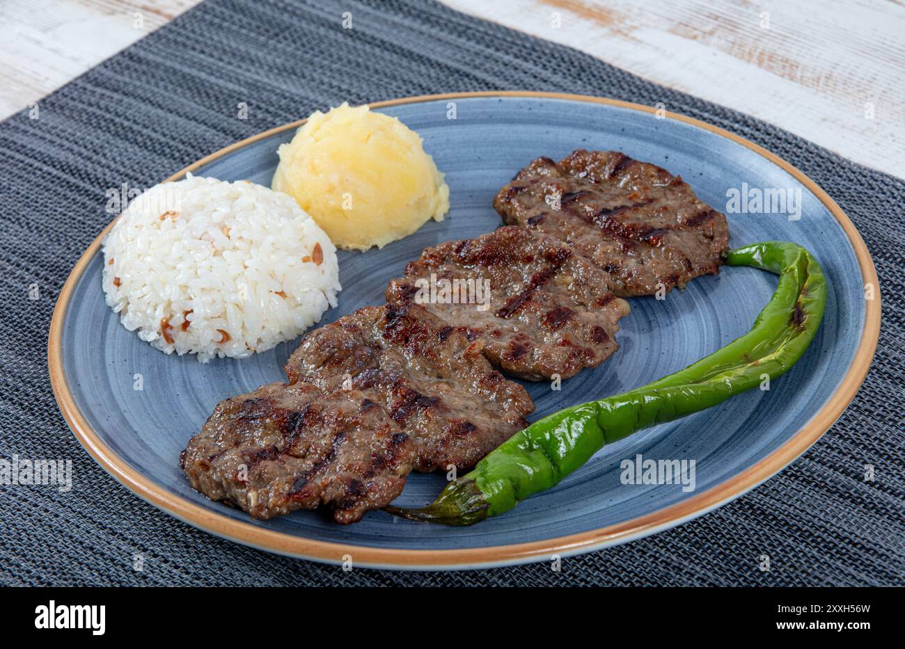 Traditional Turkish food; Turkish meatballs, Turkish name; Akcaabat ...