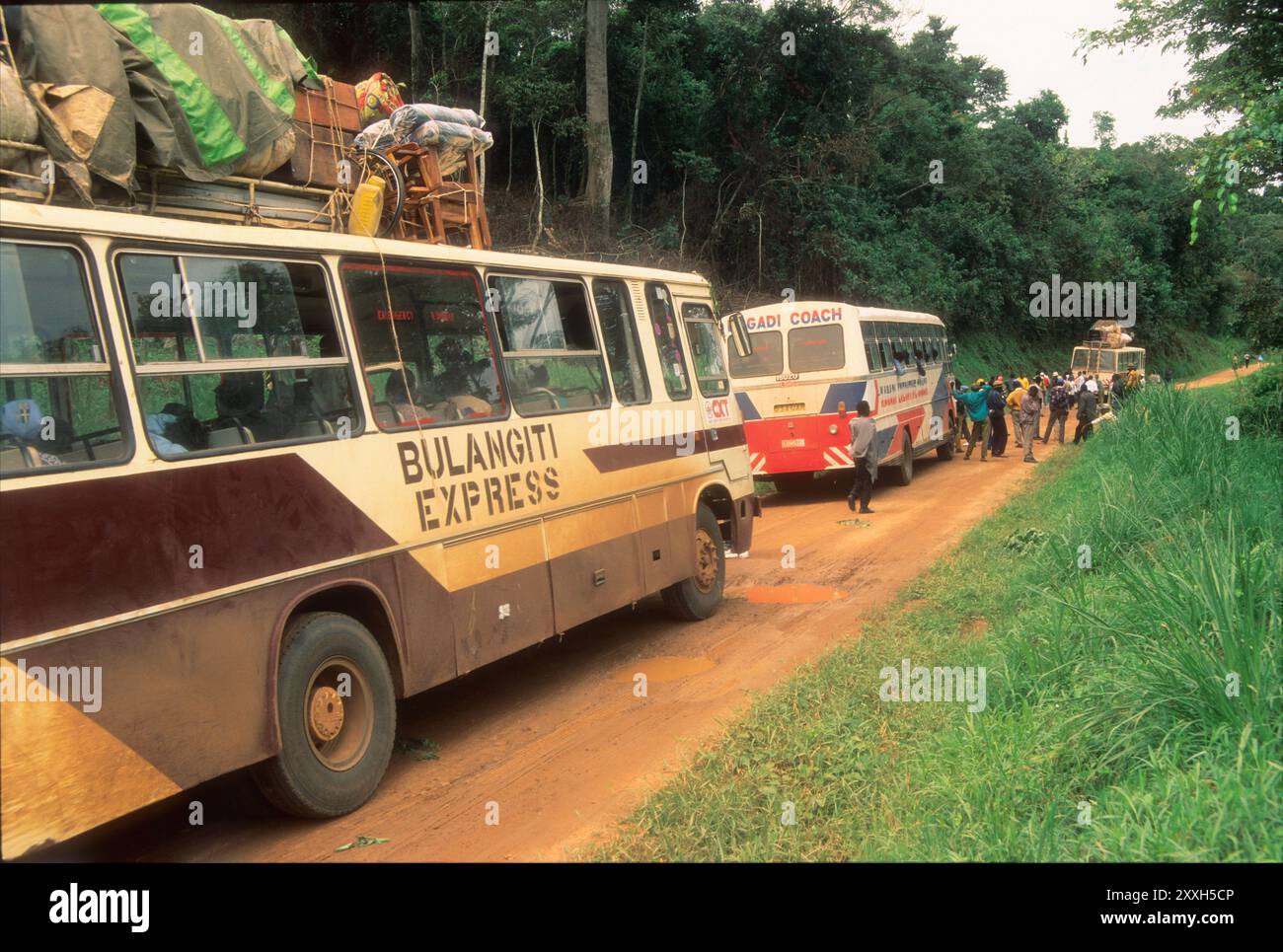 Travelling by bus from Kampala to Fort Portal, Uganda Stock Photo - Alamy