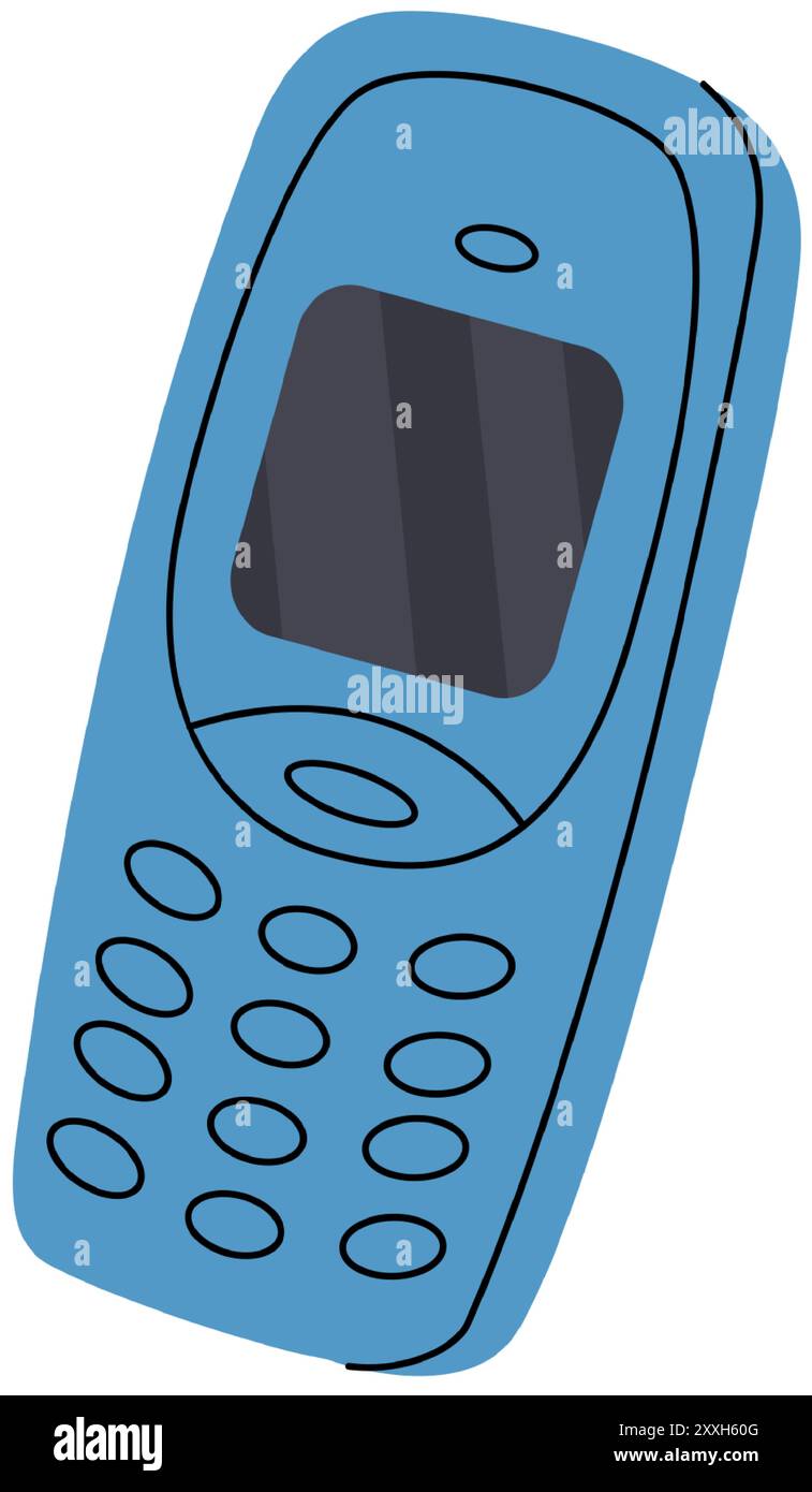 Old mobile phone. Retro communication gadgets. Vector illustration ...