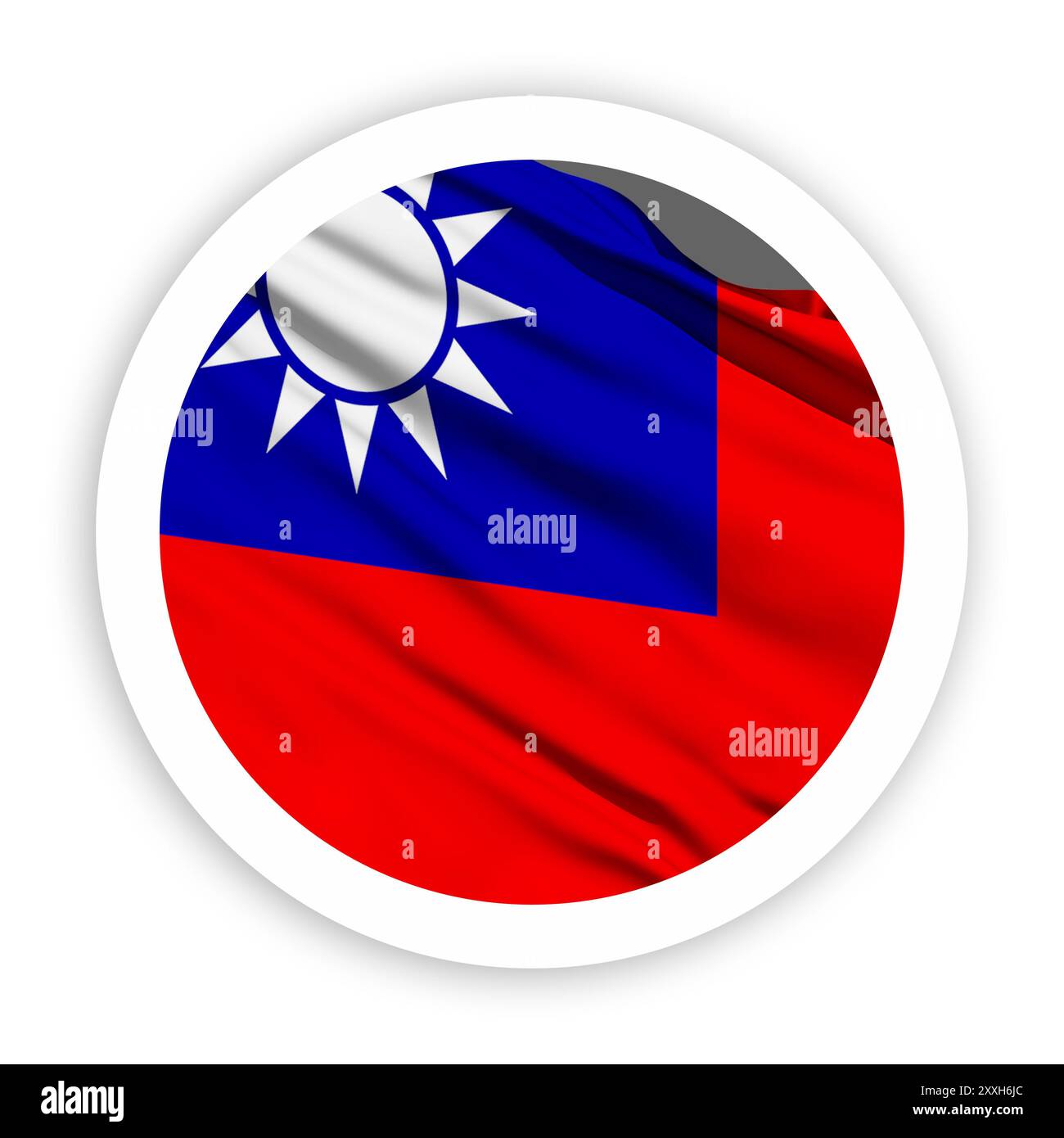 Waving Flag with White Rounded Circle Frame Stock Photo - Alamy