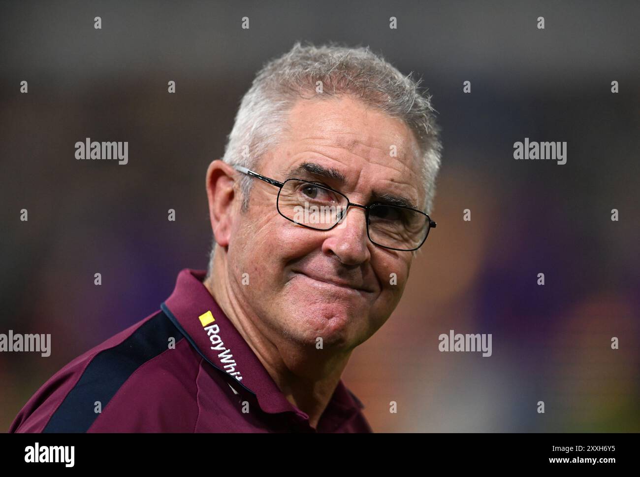 Brisbane, Australia. 24th Aug, 2024. Lions coach Chris Fagan is seen ...