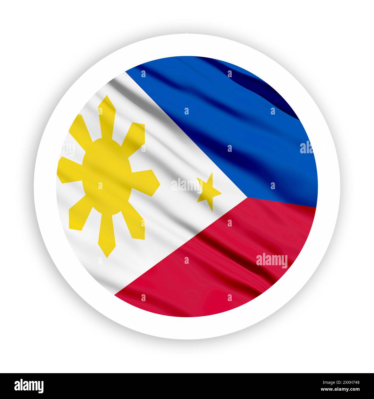 Philippines Waving Flag with White Rounded Circle Frame Stock Photo - Alamy