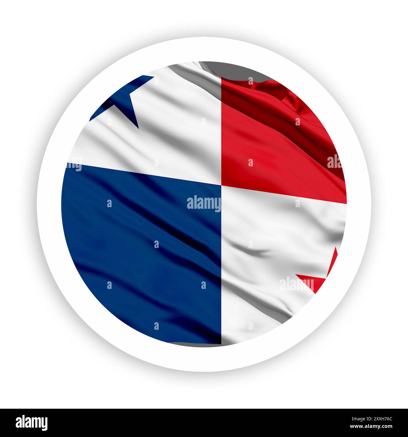 Panama Waving Flag with White Rounded Circle Frame Stock Photo - Alamy