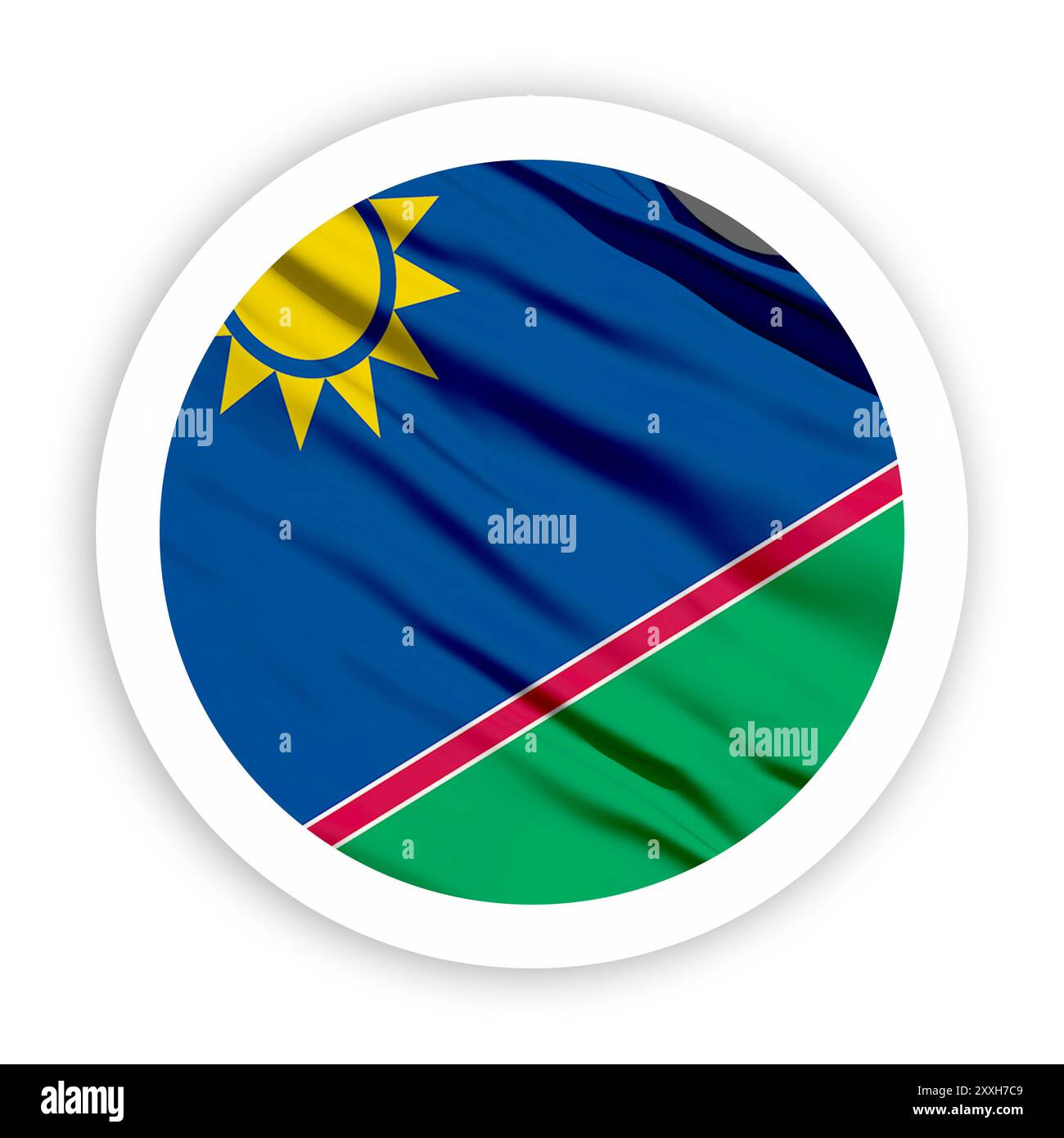Namibia Waving Flag with White Rounded Circle Frame Stock Photo - Alamy