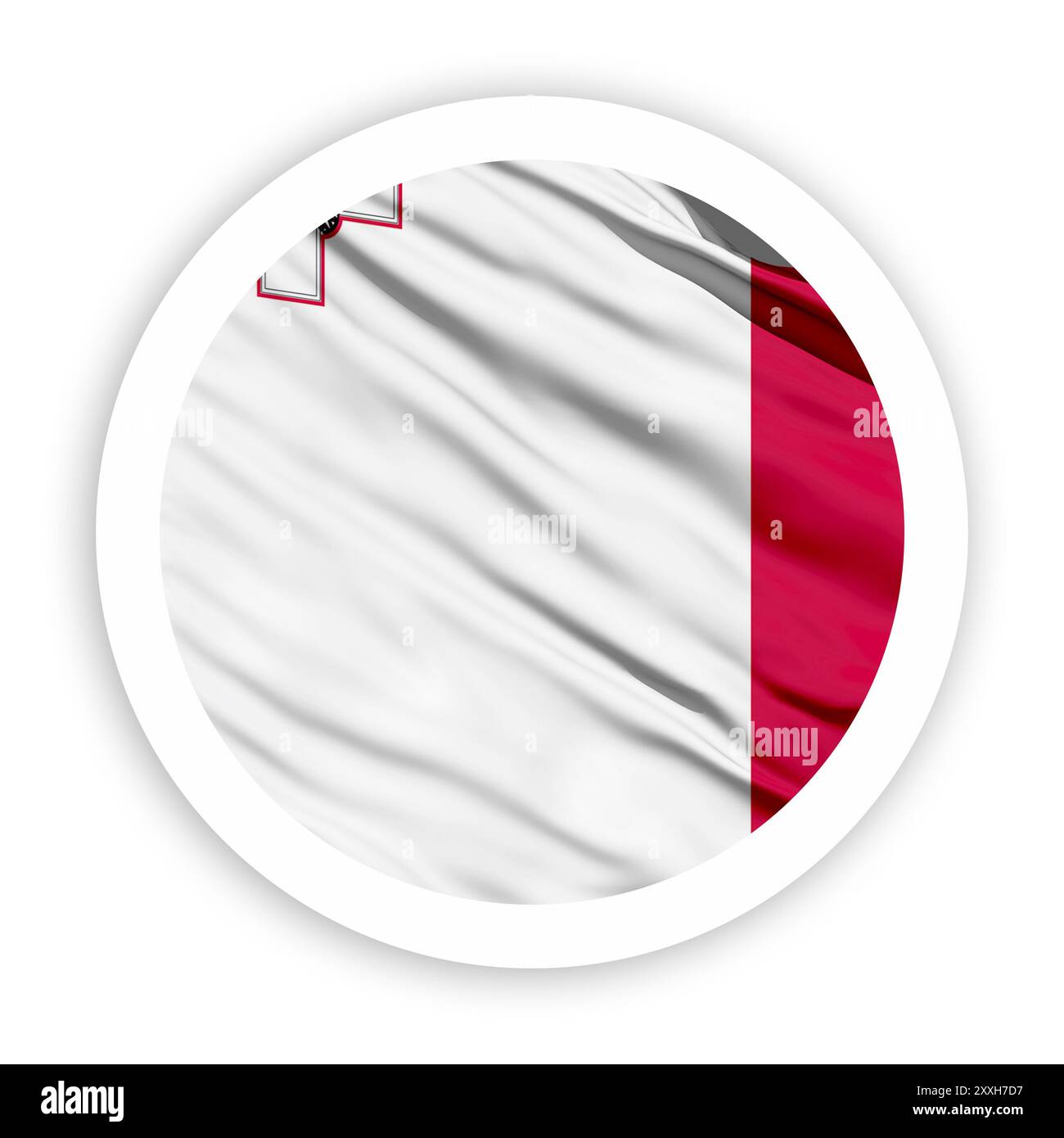 Malta Waving Flag with White Rounded Circle Frame Stock Photo - Alamy