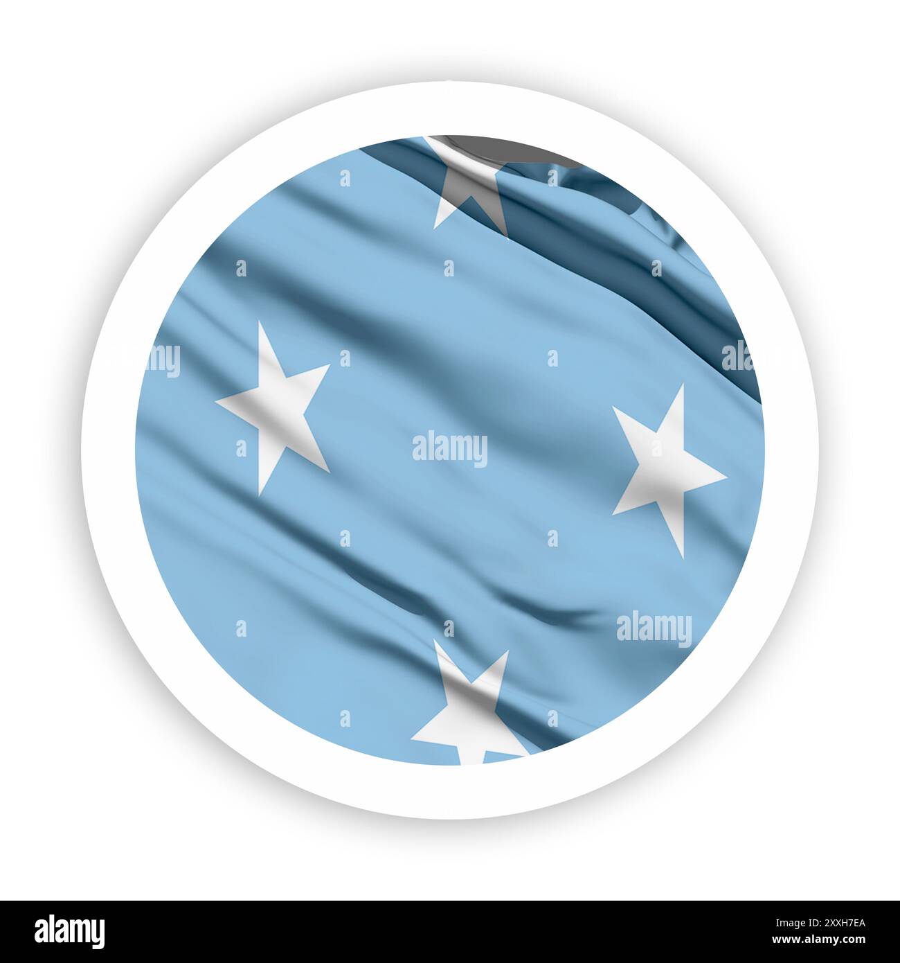 Waving Flag with White Rounded Circle Frame Stock Photo - Alamy