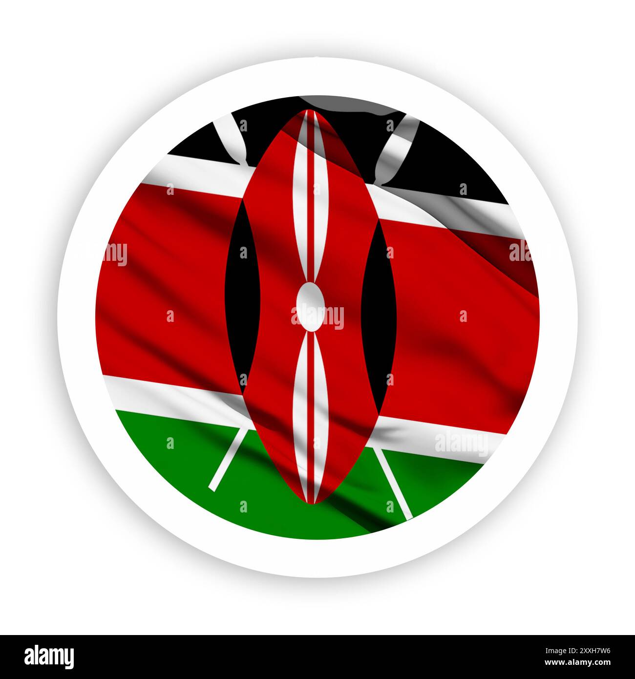 Waving Flag with White Rounded Circle Frame Stock Photo - Alamy