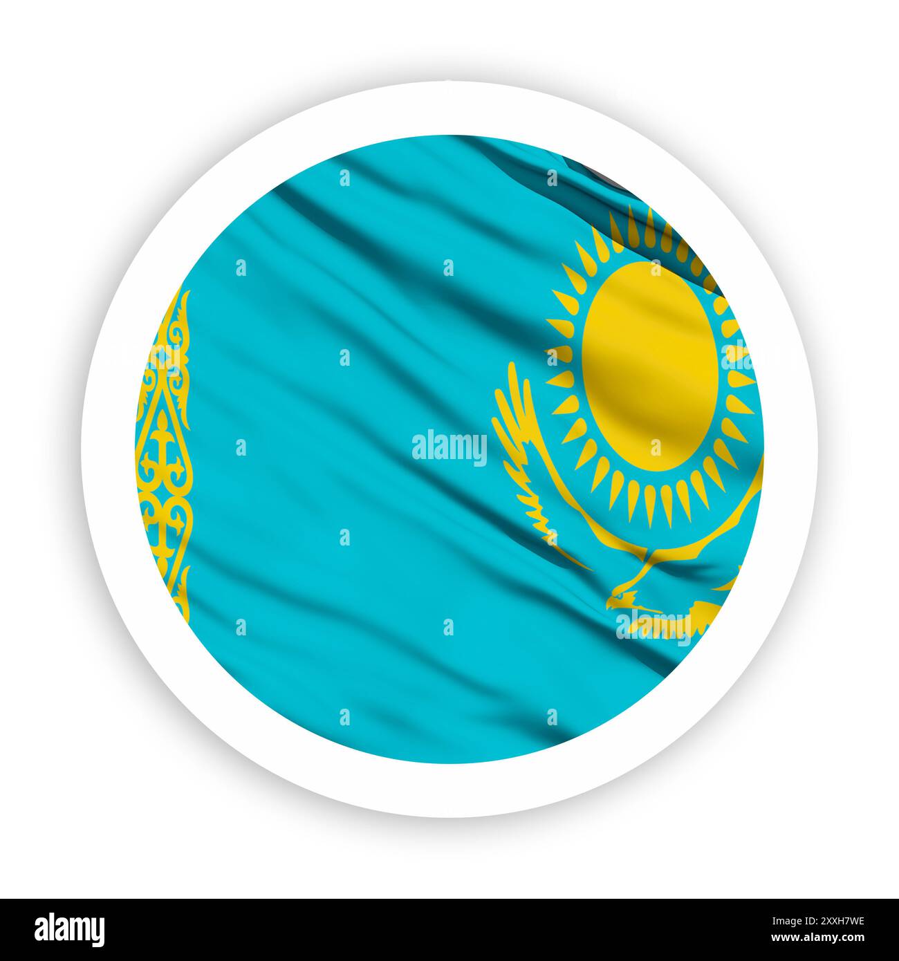 Waving Flag with White Rounded Circle Frame Stock Photo - Alamy