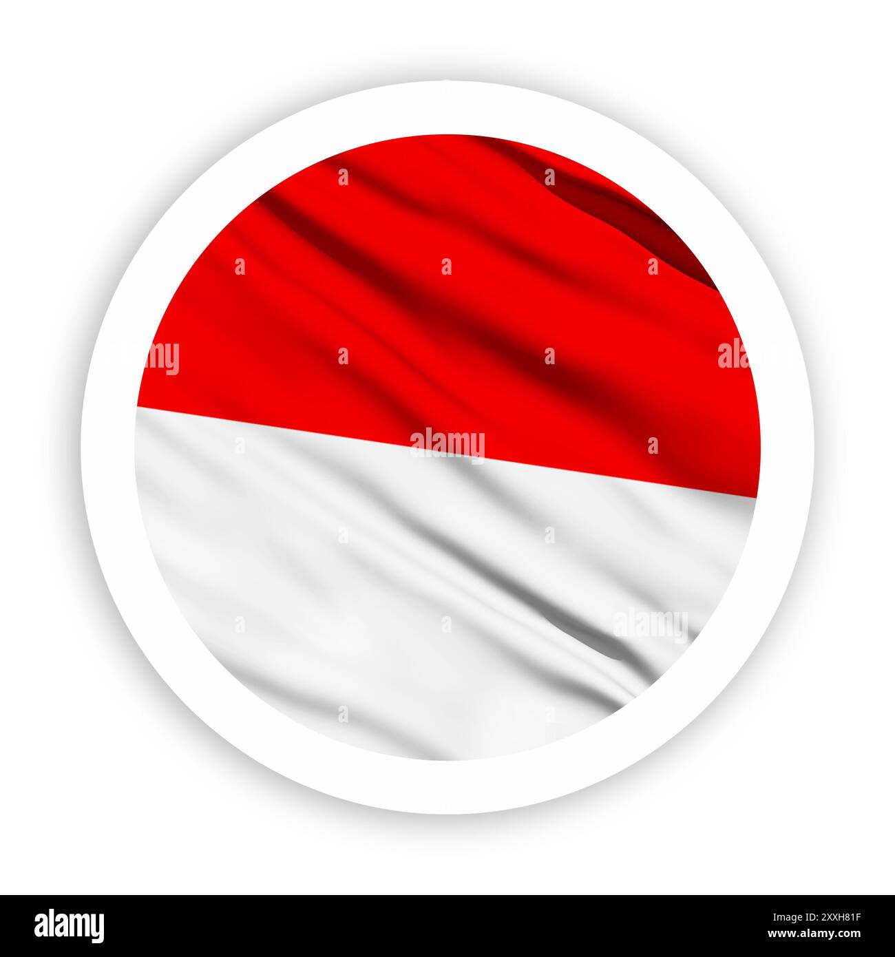Waving Flag with White Rounded Circle Frame Stock Photo - Alamy