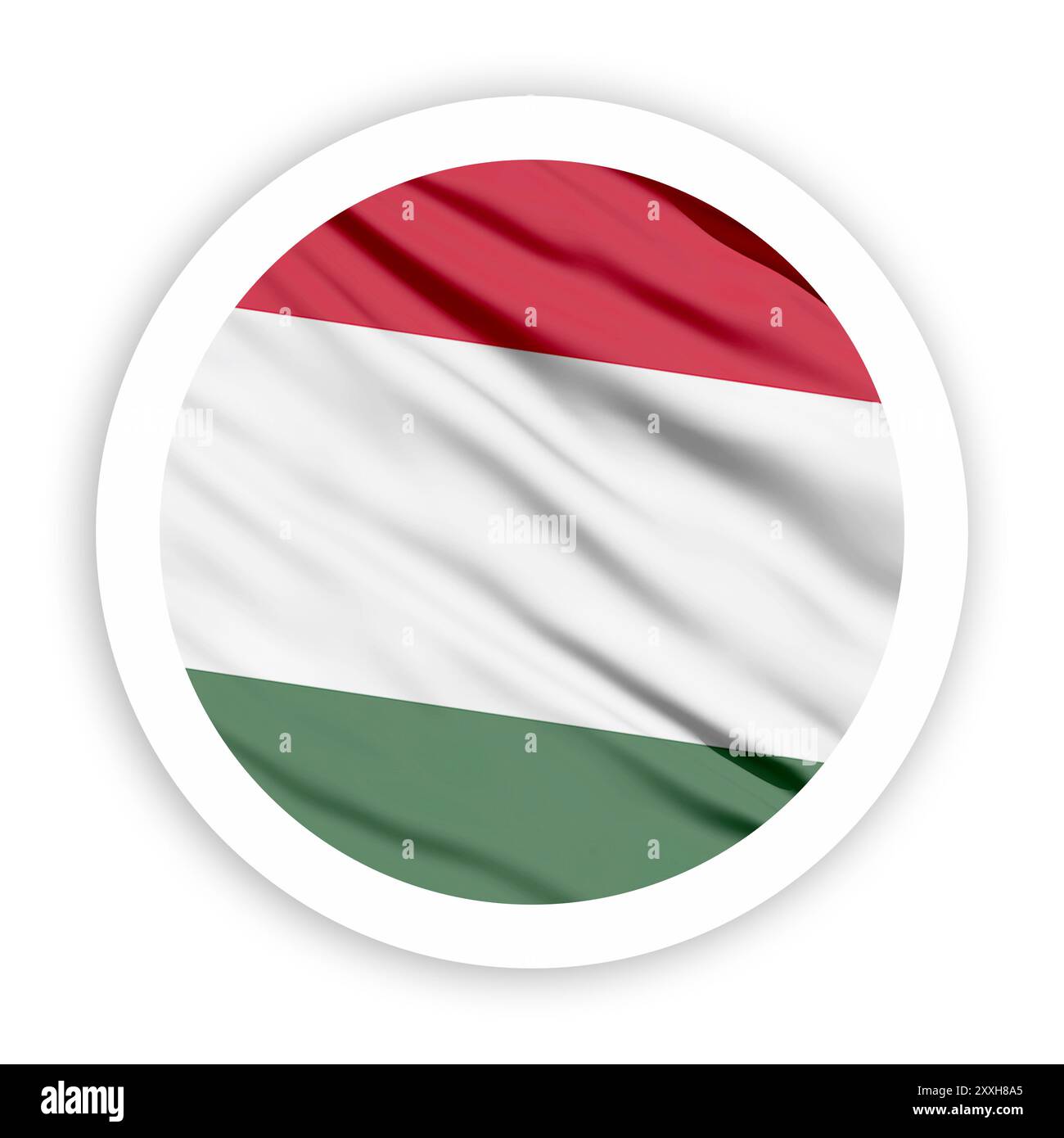 Waving Flag with White Rounded Circle Frame Stock Photo - Alamy
