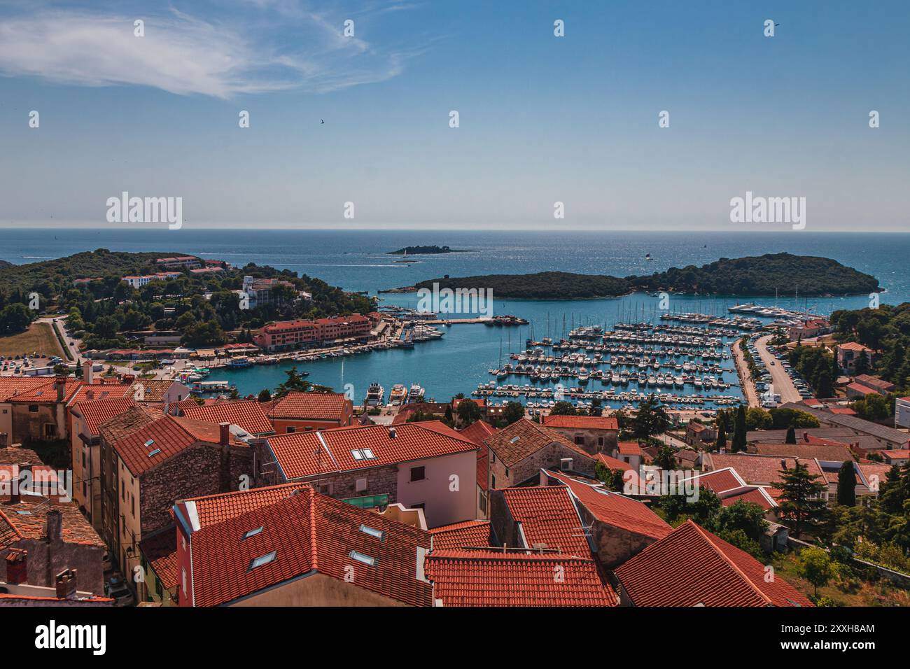 Aerial view of the port of Vrsar Orsera town Vrsar Croatia 08.07.24 ...
