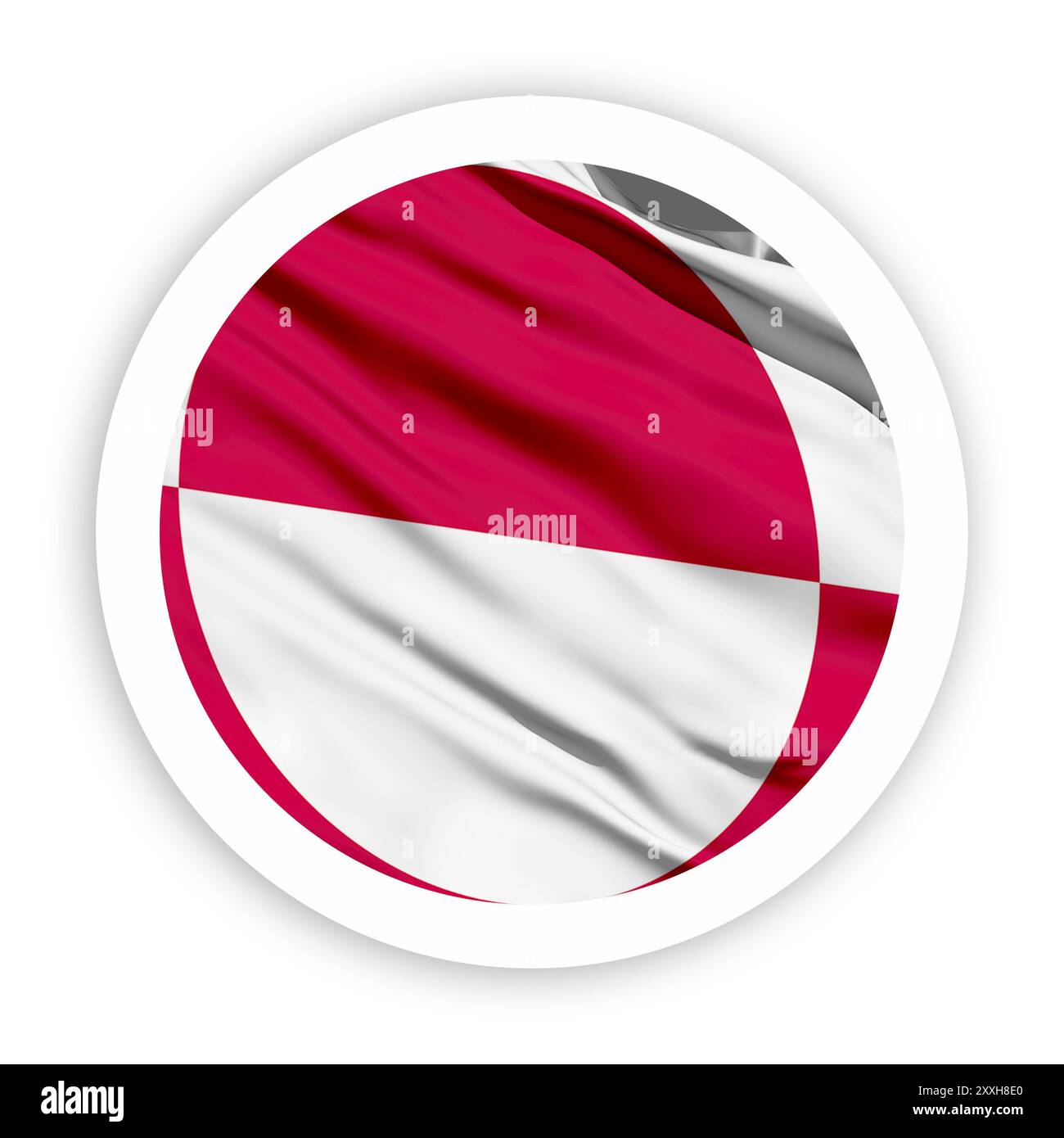 Waving Flag with White Rounded Circle Frame Stock Photo - Alamy