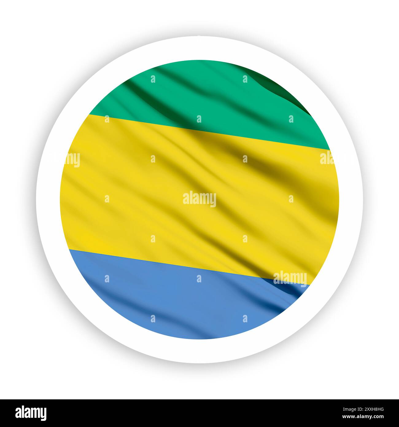 Waving Flag with White Rounded Circle Frame Stock Photo - Alamy