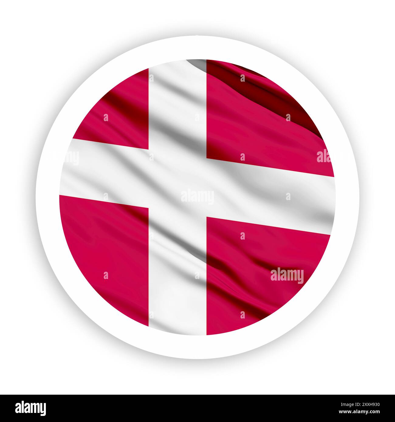 Waving Flag with White Rounded Circle Frame Stock Photo - Alamy