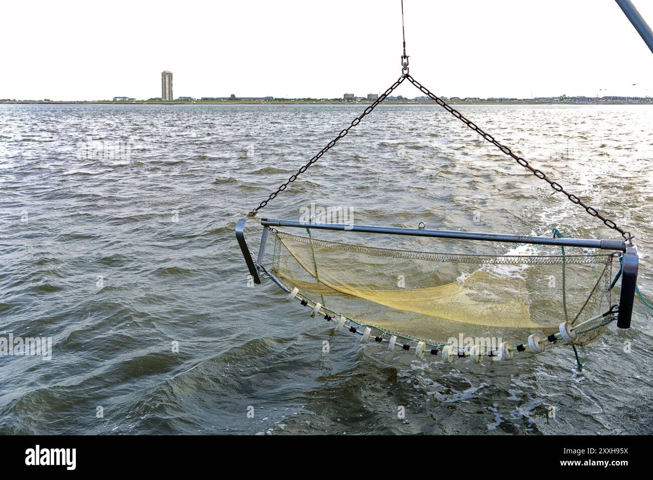 Fishing net on a crab cutter Stock Photo - Alamy