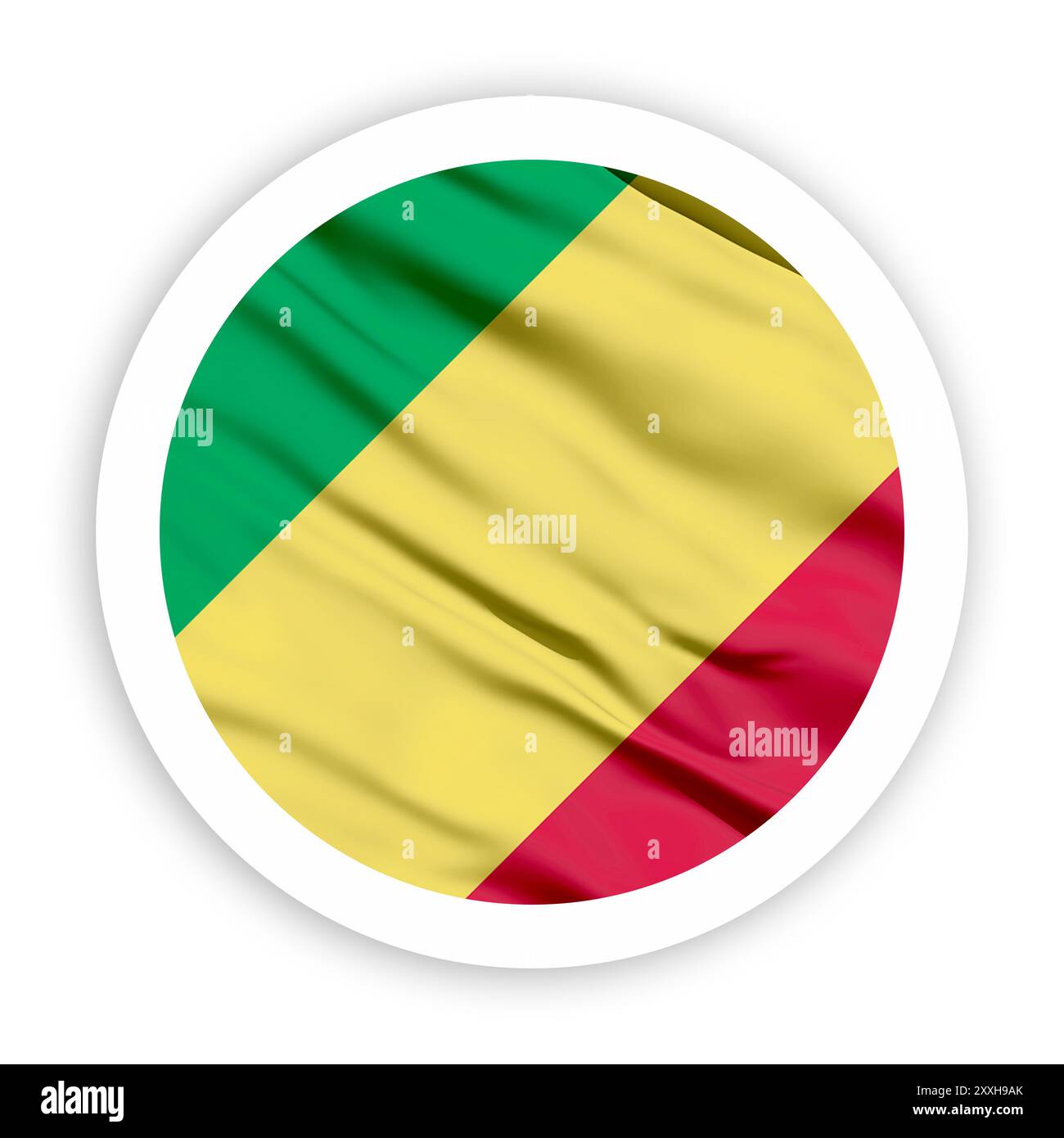 Congo Waving Flag with White Rounded Circle Frame Stock Photo - Alamy
