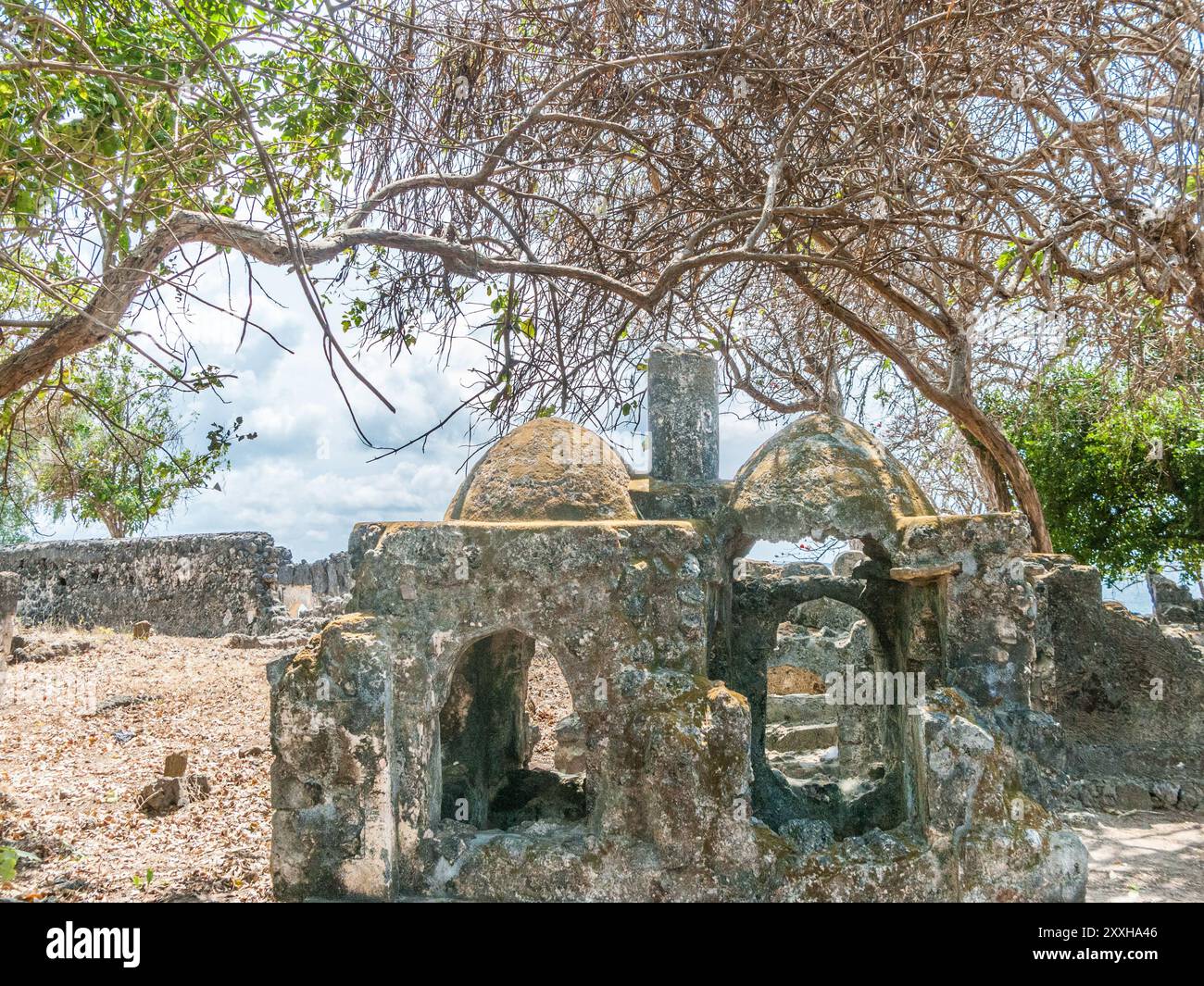 old ancient mosque ruins at Kilwa Kisivani Stock Photo - Alamy