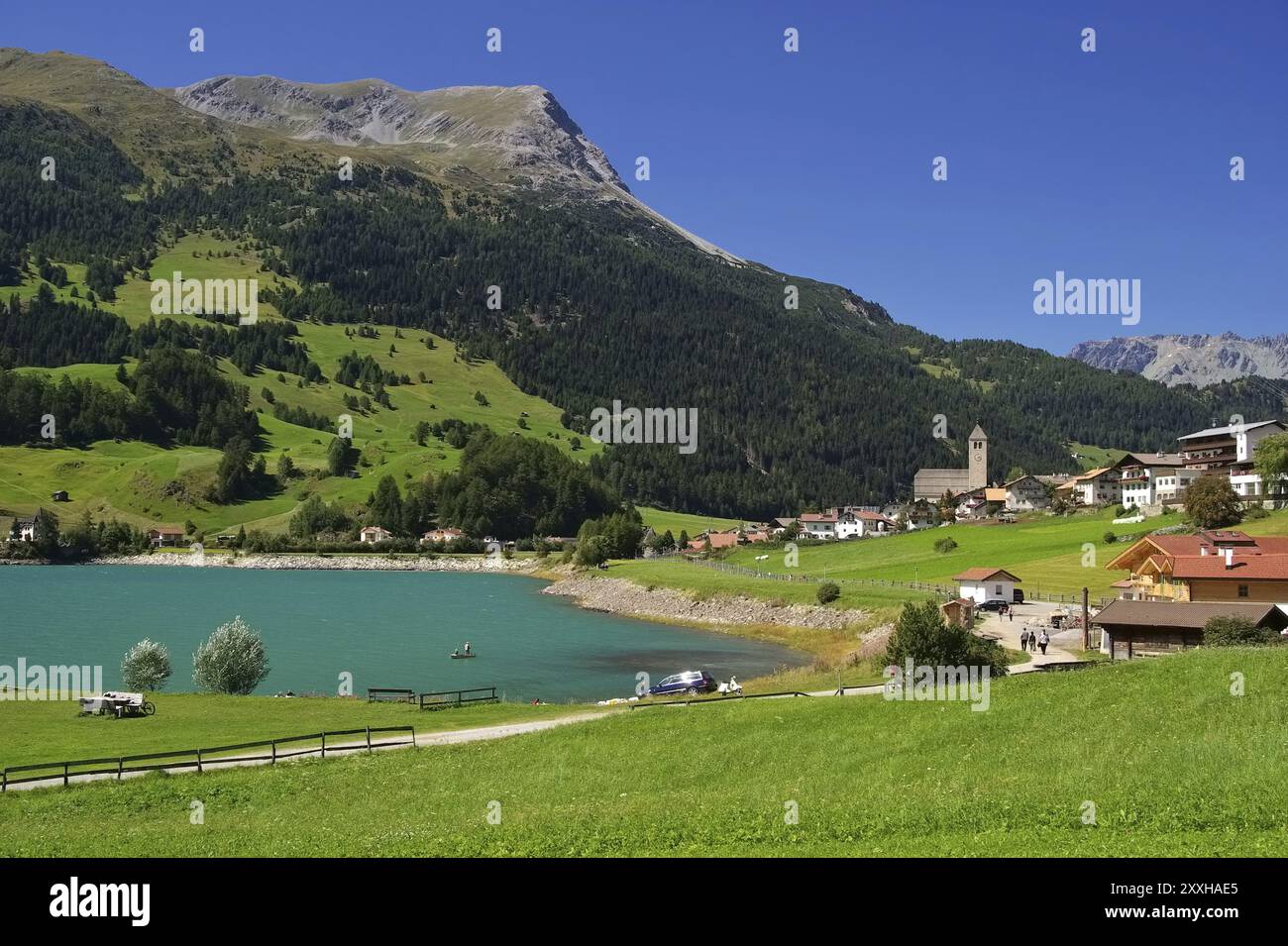 Lake Reschensee, lake Reschensee 05 Stock Photo - Alamy