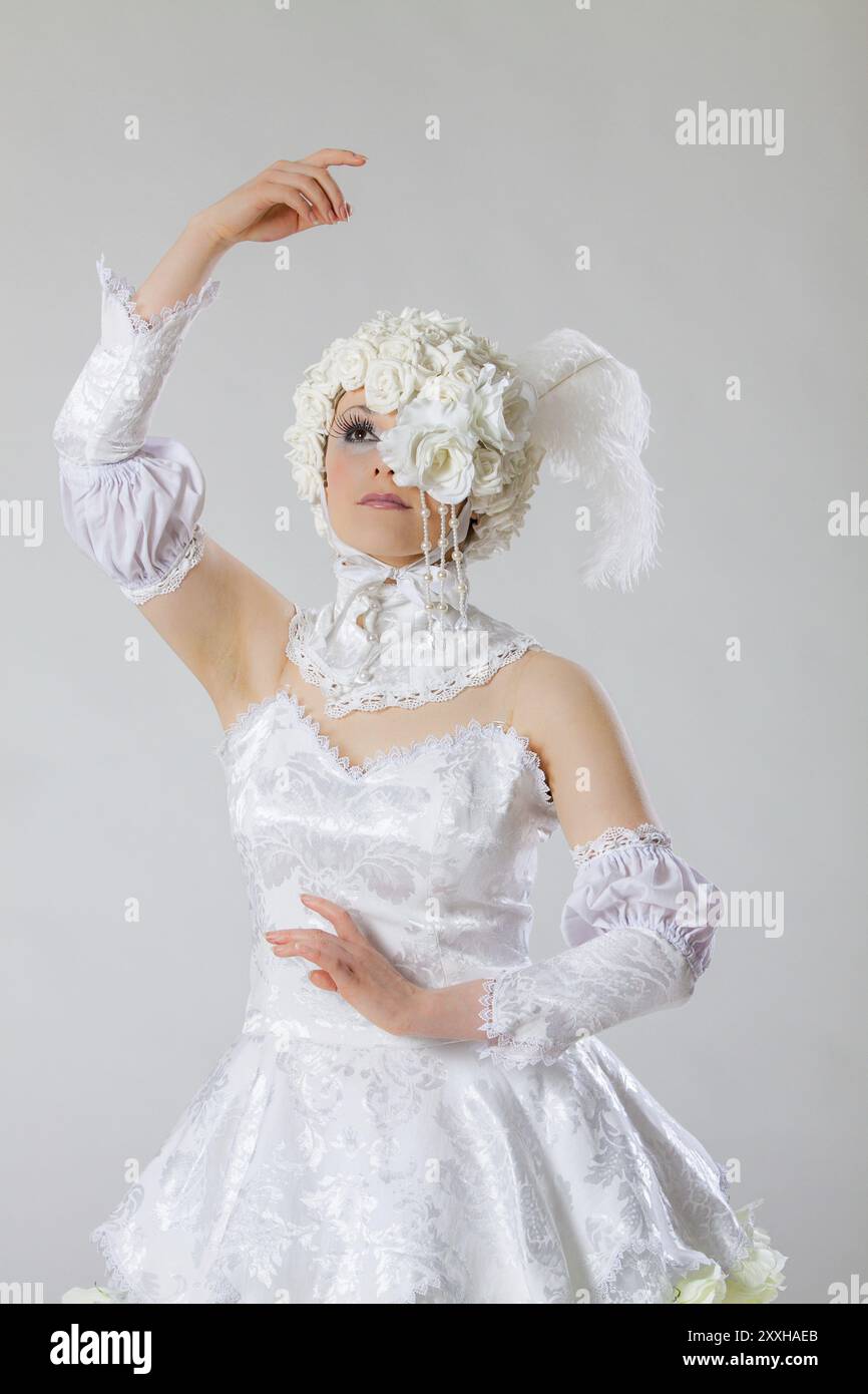 Ballet dancer in a white costume Stock Photo - Alamy