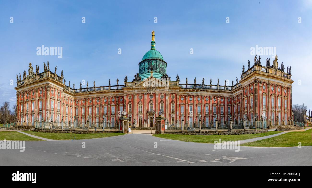 scenic Facade of the New Palace - Neues Palais- in Sanssouci Park ...