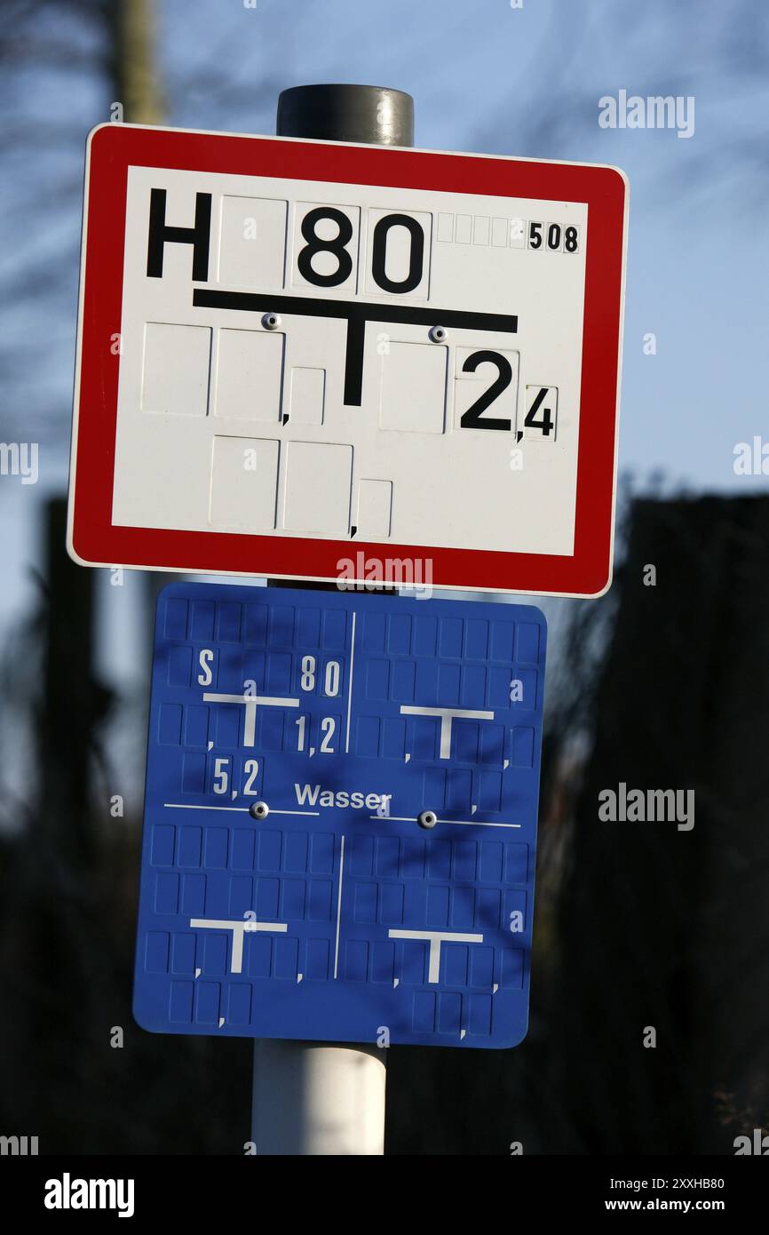 Supply line signs Stock Photo - Alamy