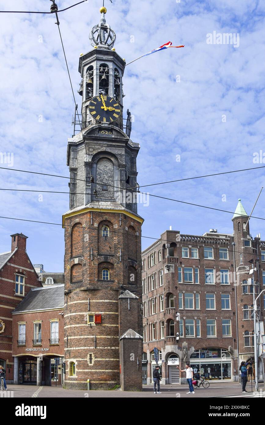 Amsterdam, netherlands. April2022. The mint tower at the Rokin in ...