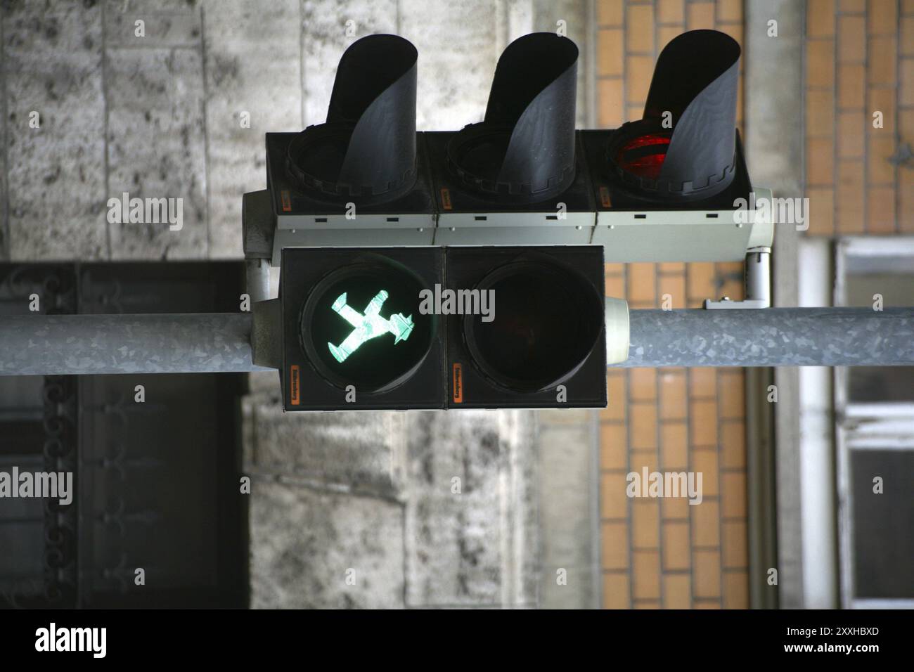 Green traffic light man Stock Photo - Alamy