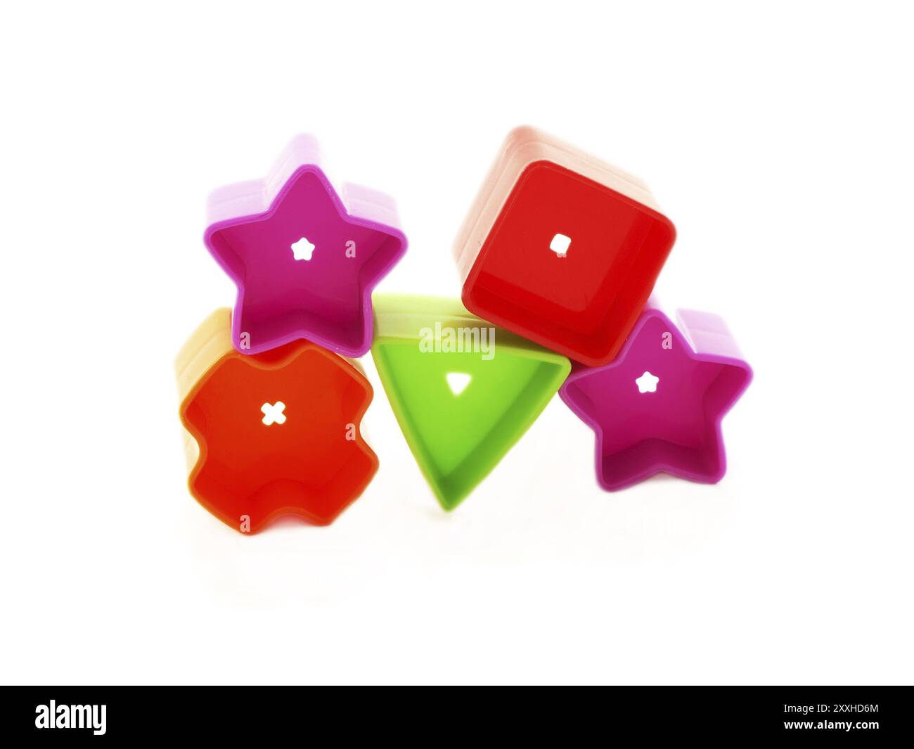 Shapes of plastic, toys for kids, isolated towards white Stock Photo ...