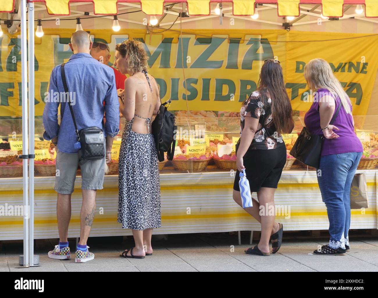 Street food weekend in the center of Bergamo with traditional foods and ...