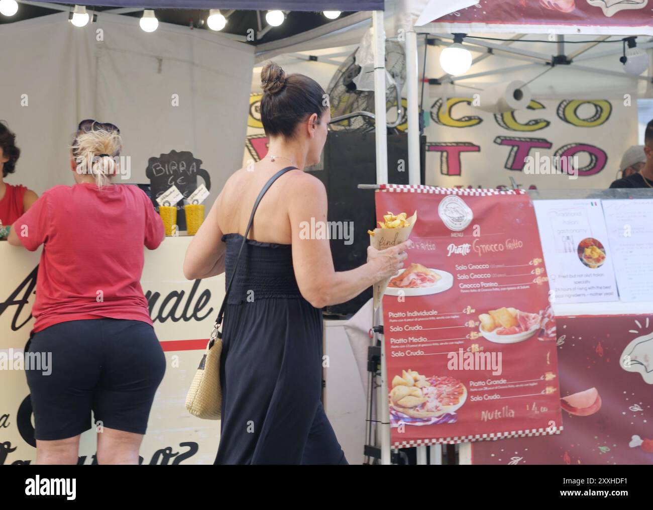 Street food weekend in the center of Bergamo with traditional foods and ...