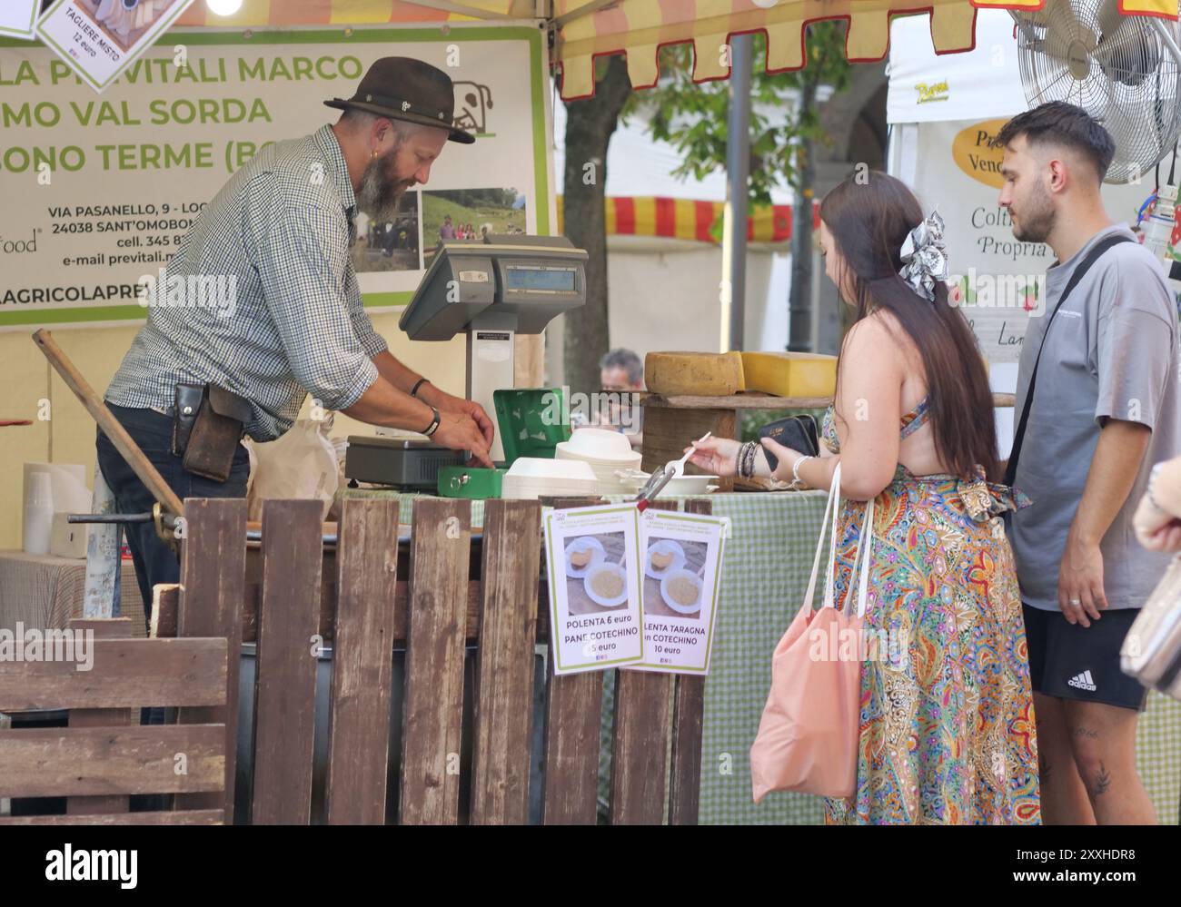 Street food weekend in the center of Bergamo with traditional foods and ...