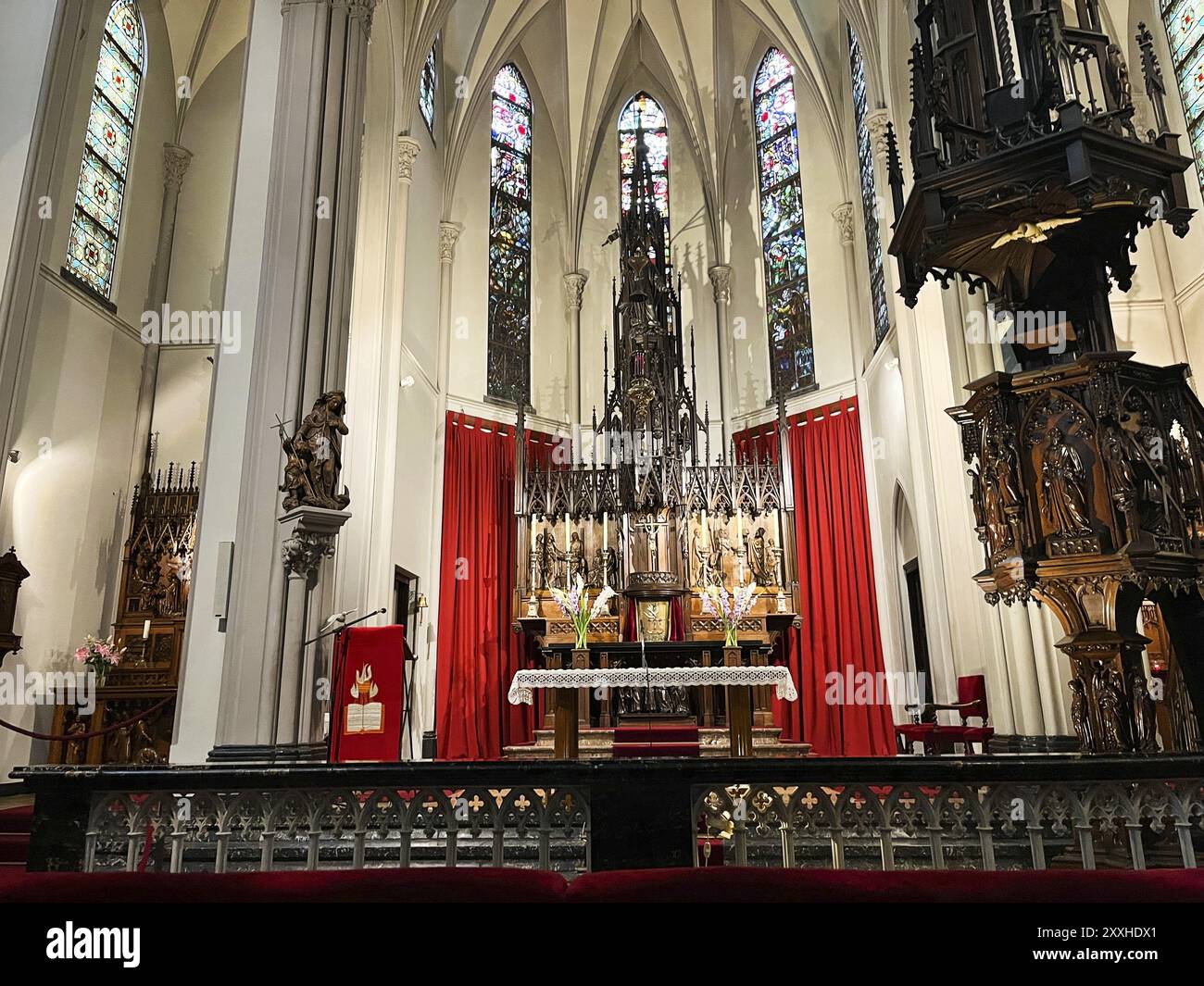 Amsterdam, Netherlands. August 29, 2023. The interior and altar in a ...