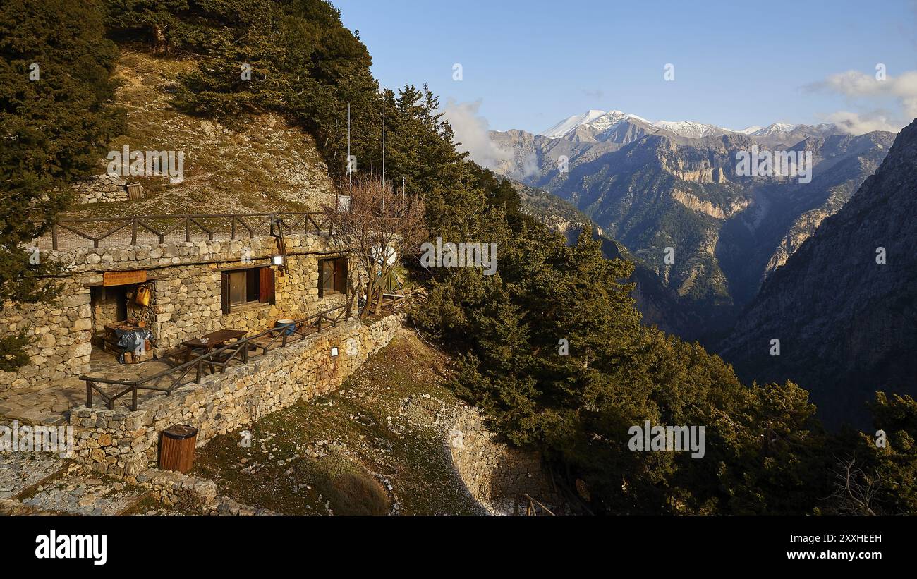 A lonely stone house on a mountain with breathtaking views of the ...