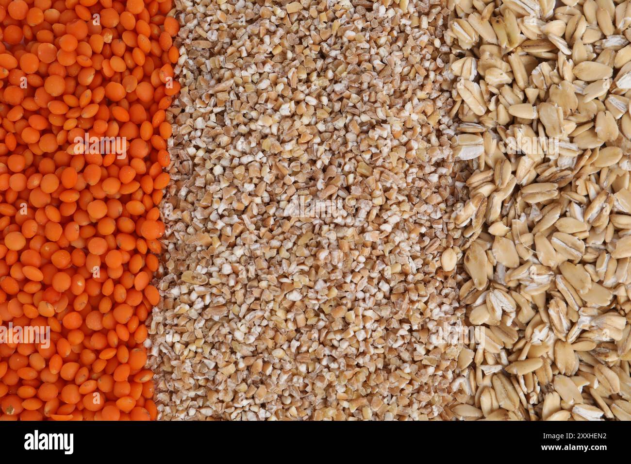 Different types of cereals as background, top view Stock Photo - Alamy