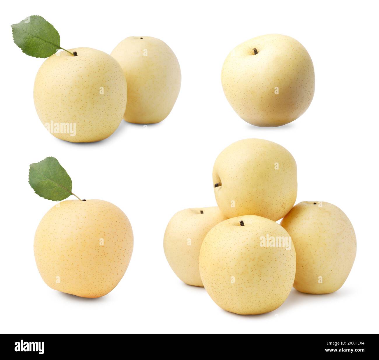 Fresh apple pears isolated on white, set Stock Photo - Alamy