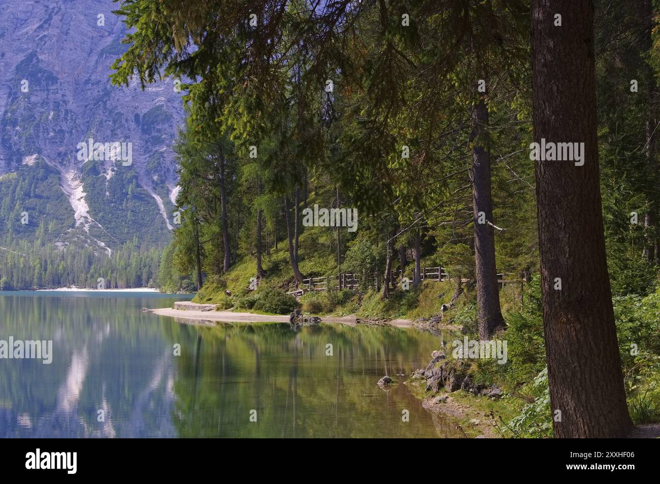 Lake Lake Prags in the Dolomites, Lake Lake Prags in the Italian Alps ...