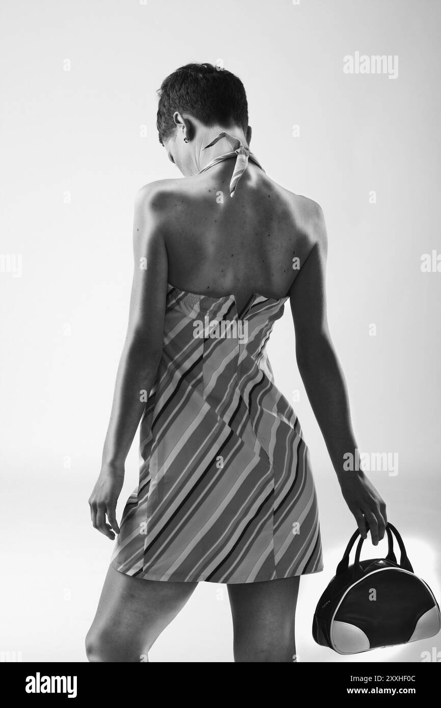 Back view attractive woman Black and White Stock Photos & Images - Alamy