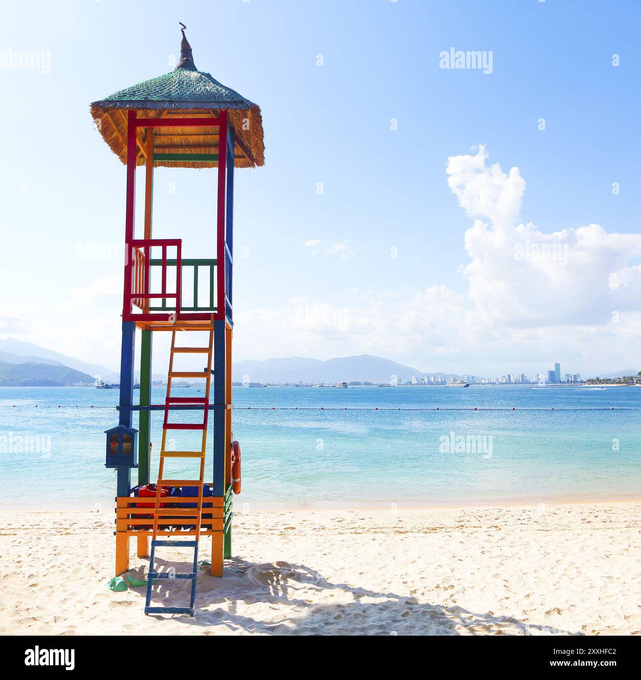 Open lifeguard tower on the beach, Nha Trang, Vietnam, Asia Stock Photo ...