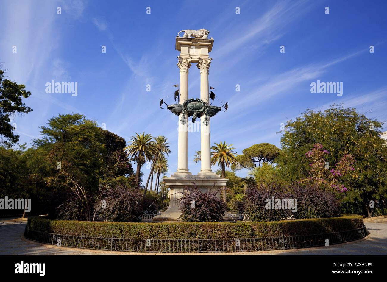 Sevilla, Jardines de Murillo, Monumento a Colon, Columbus monument ...