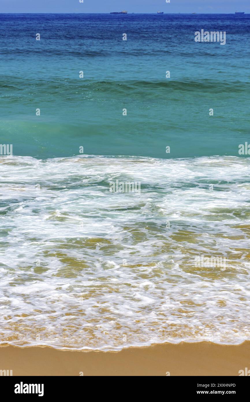Green and transparent waters on Devil beach in Ipanema, Rio de Janeiro ...