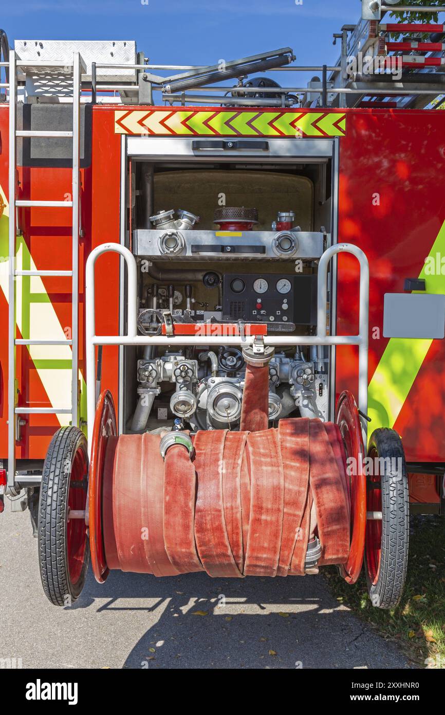 Interior view of a fire engine Stock Photo - Alamy